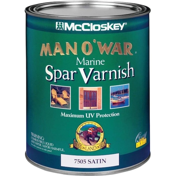 Mccloskey Man O' War 080000005 Marine Spar Varnish, Satin, Clear, Liquid, 1 qt, Can 7505 | Zoro